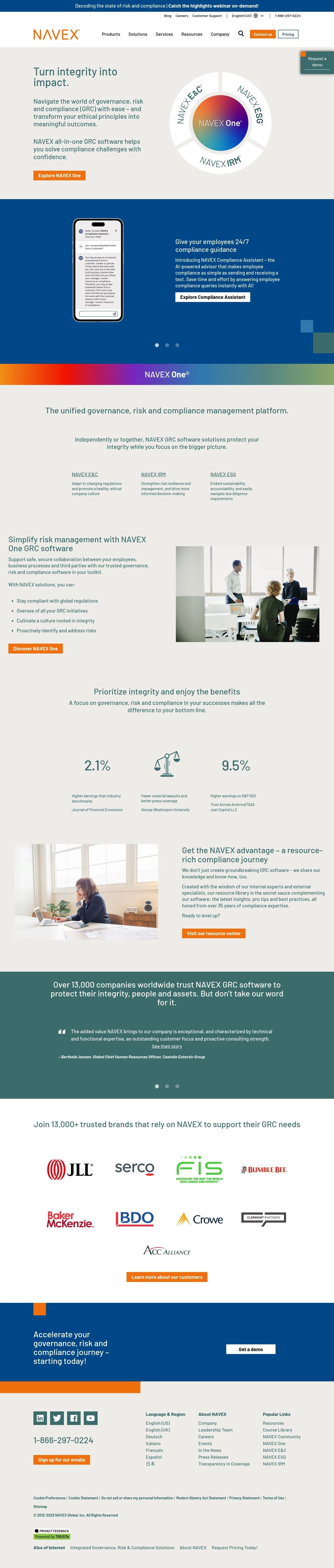 Navex One Traffic Analytics & Market Insights | B2BSaaS.com