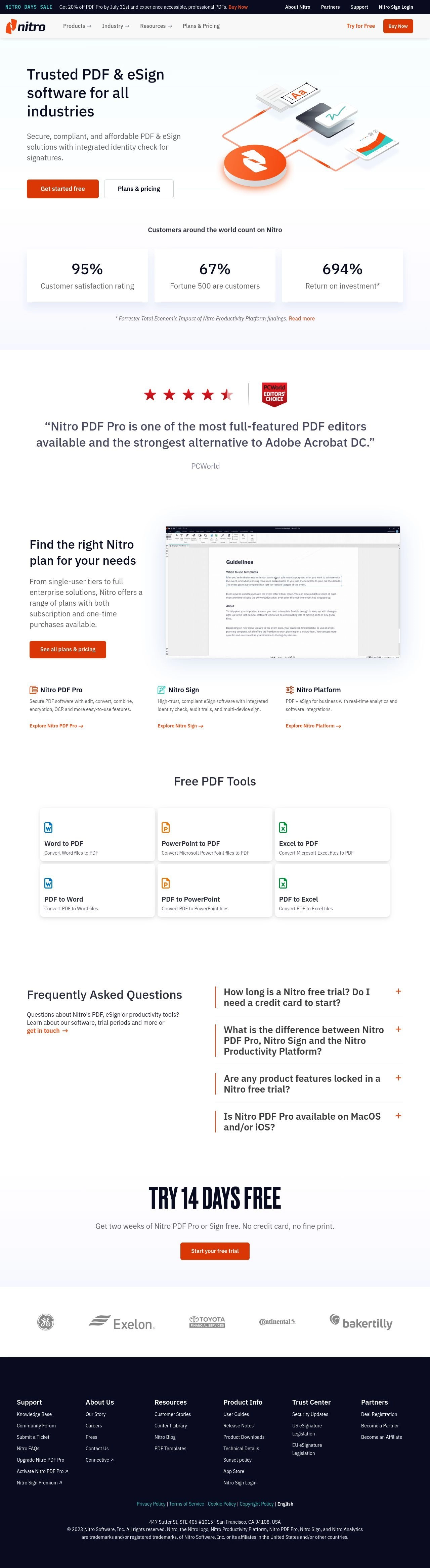 Nitro PDF Productivity Traffic Analytics & Market Insights | B2BSaaS.com